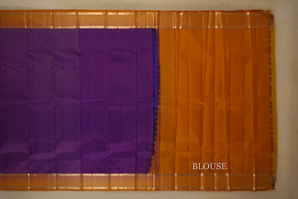 Magenta with Mustard Borders Light Weight Kanjivaram Silk Saree by Shr ...