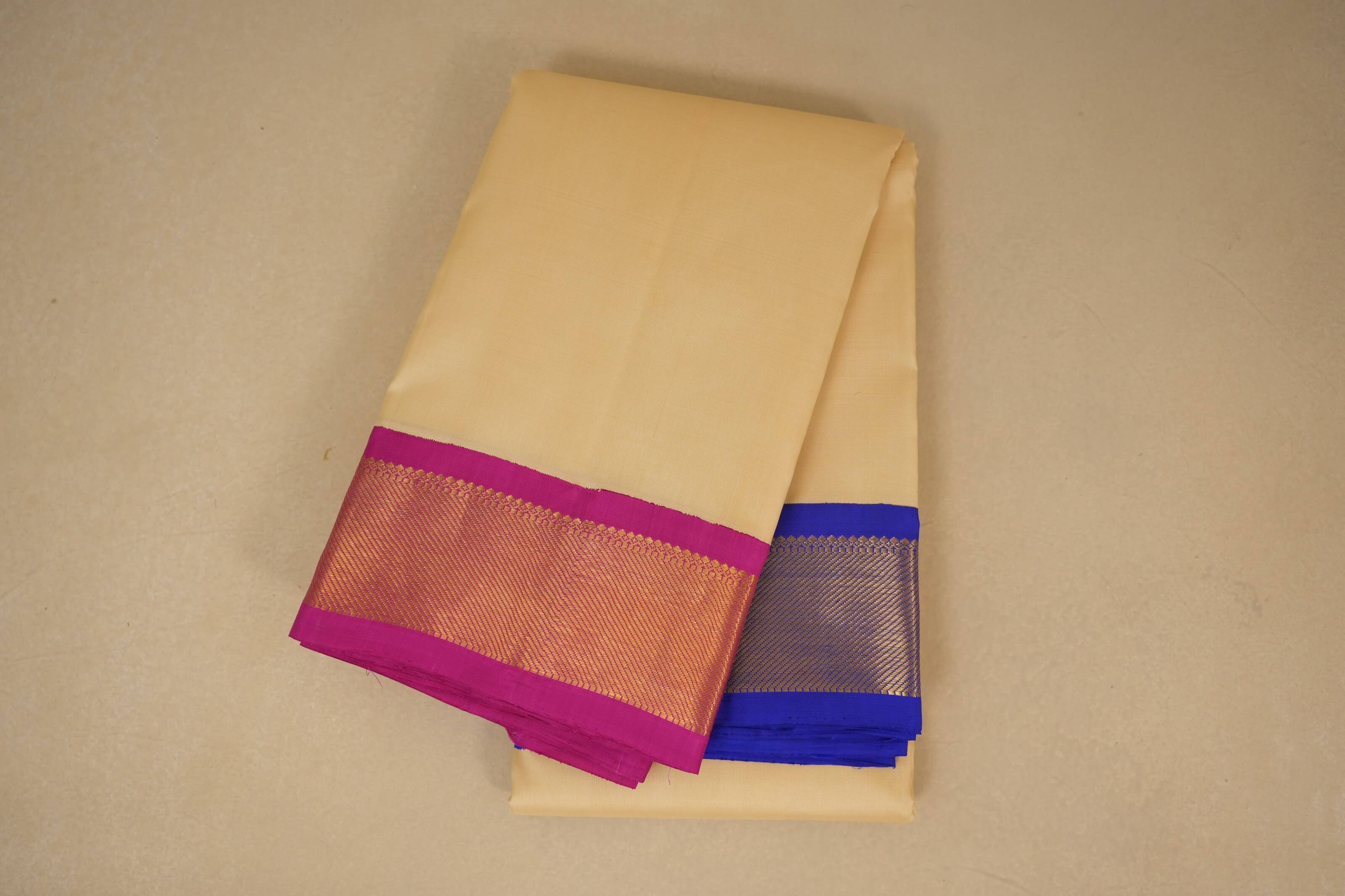 Off White Vintage Kanjivaram Silk Saree by Shreenivas Silks PSSR017702 ...