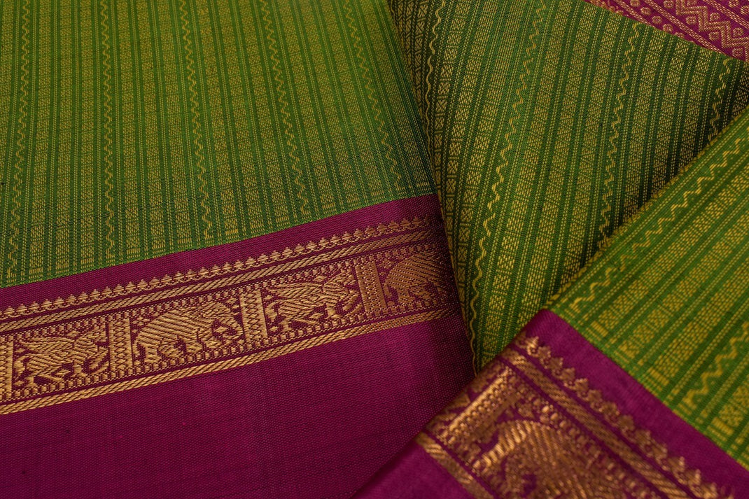 Kanjivaram Silk Sarees Nine Yards Sarees Handwoven Pure Silk – Parisera
