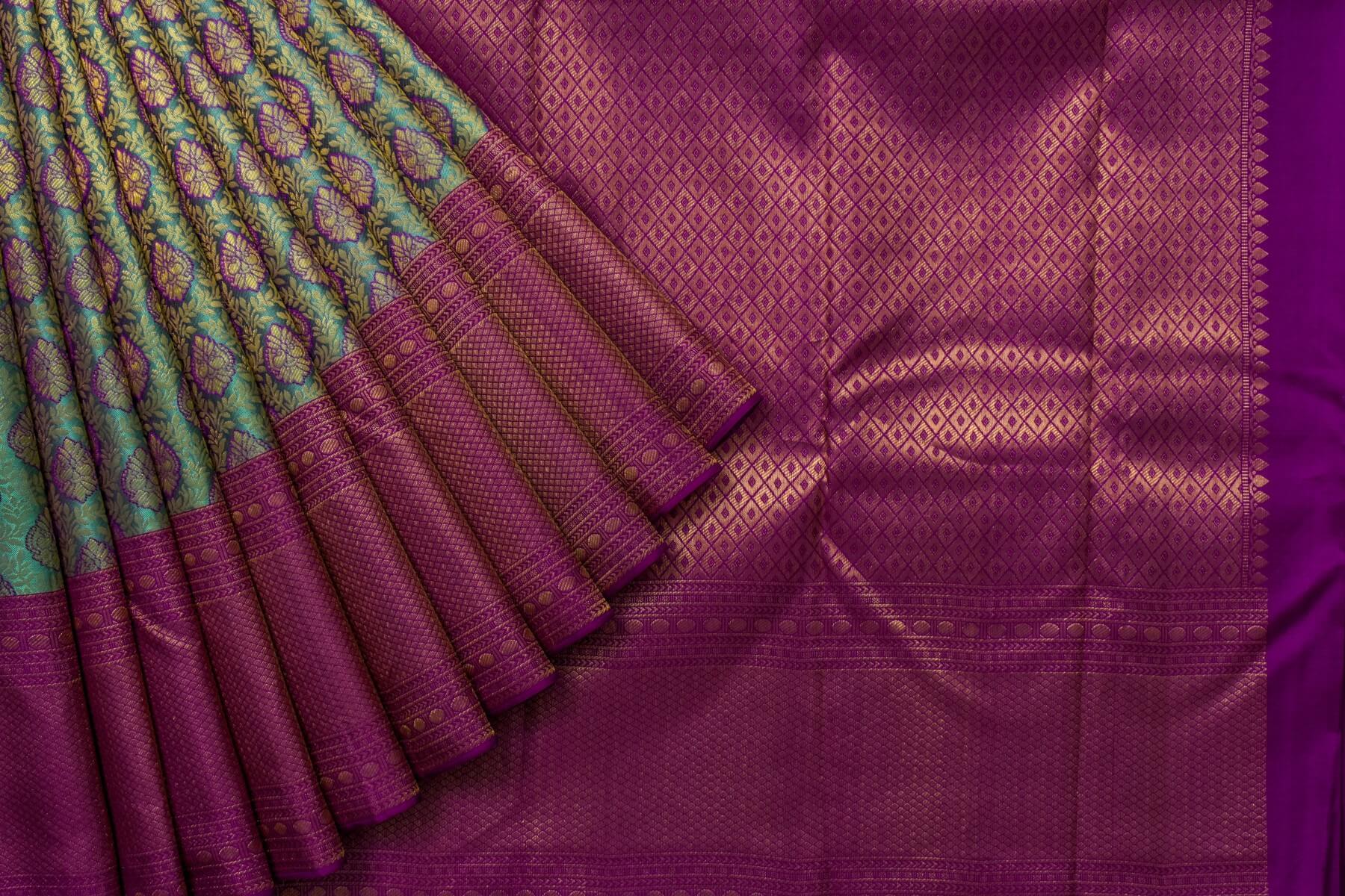 Green Kanjivaram Silk Saree by Tharakaram PSTK04057 – Parisera